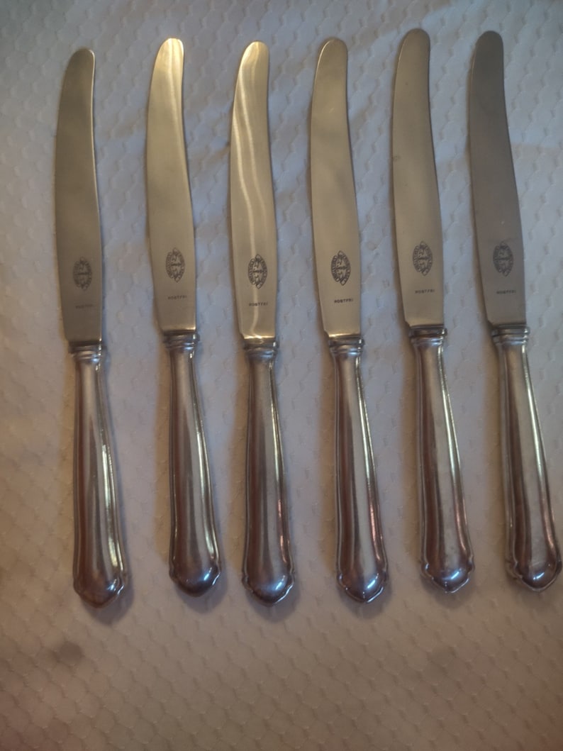 6 ANTIQUE, Rostfri Jernbolaget Sweden Large Dinner Knives 6 Silver ...