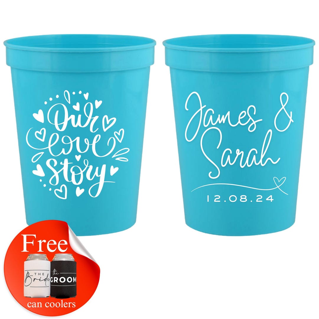Custom Party Cups, Personalized Wedding Cups, Bridal Shower Cups ...