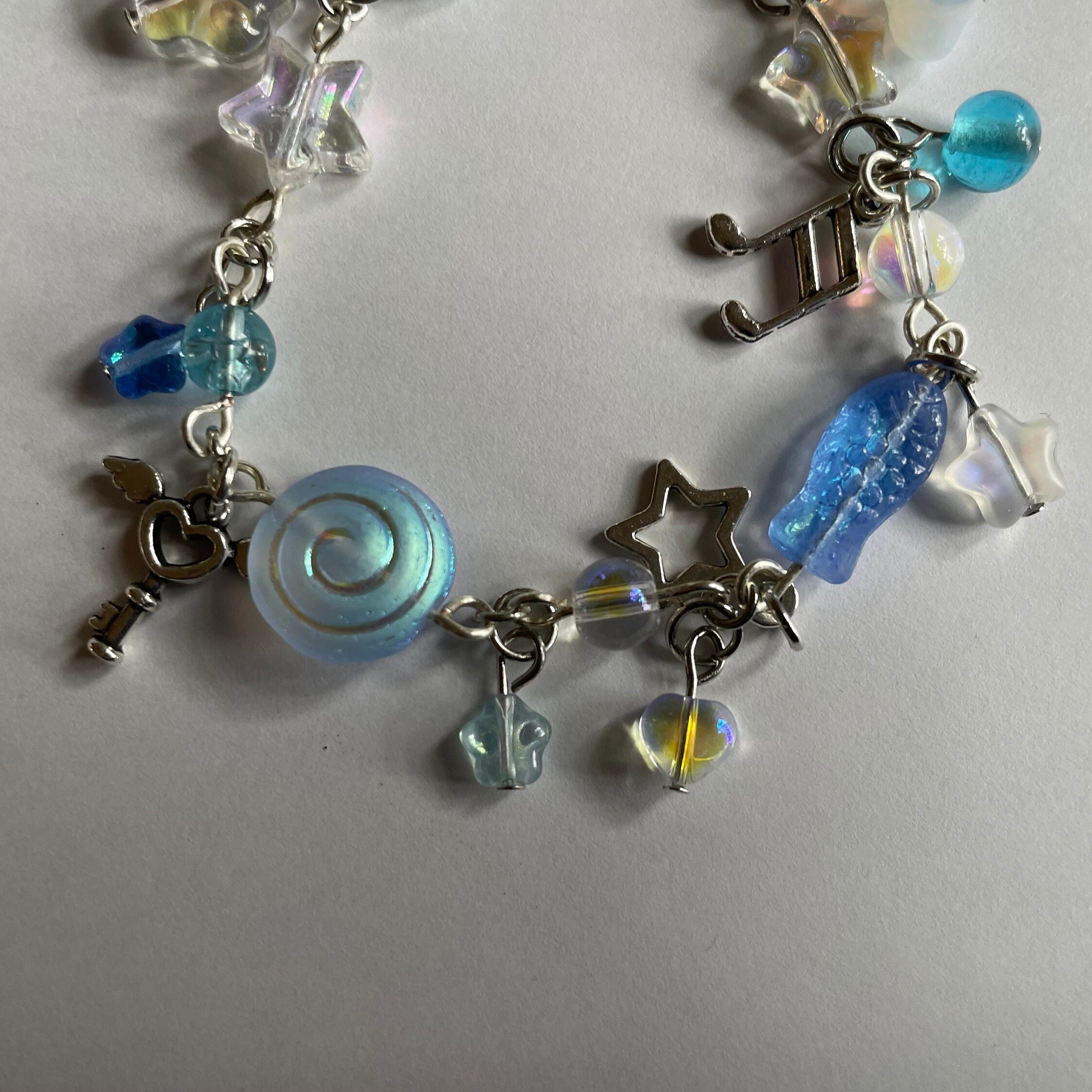 Aquatic Blue Sea Life Marine Themed Charm Beaded Bracelet - Etsy
