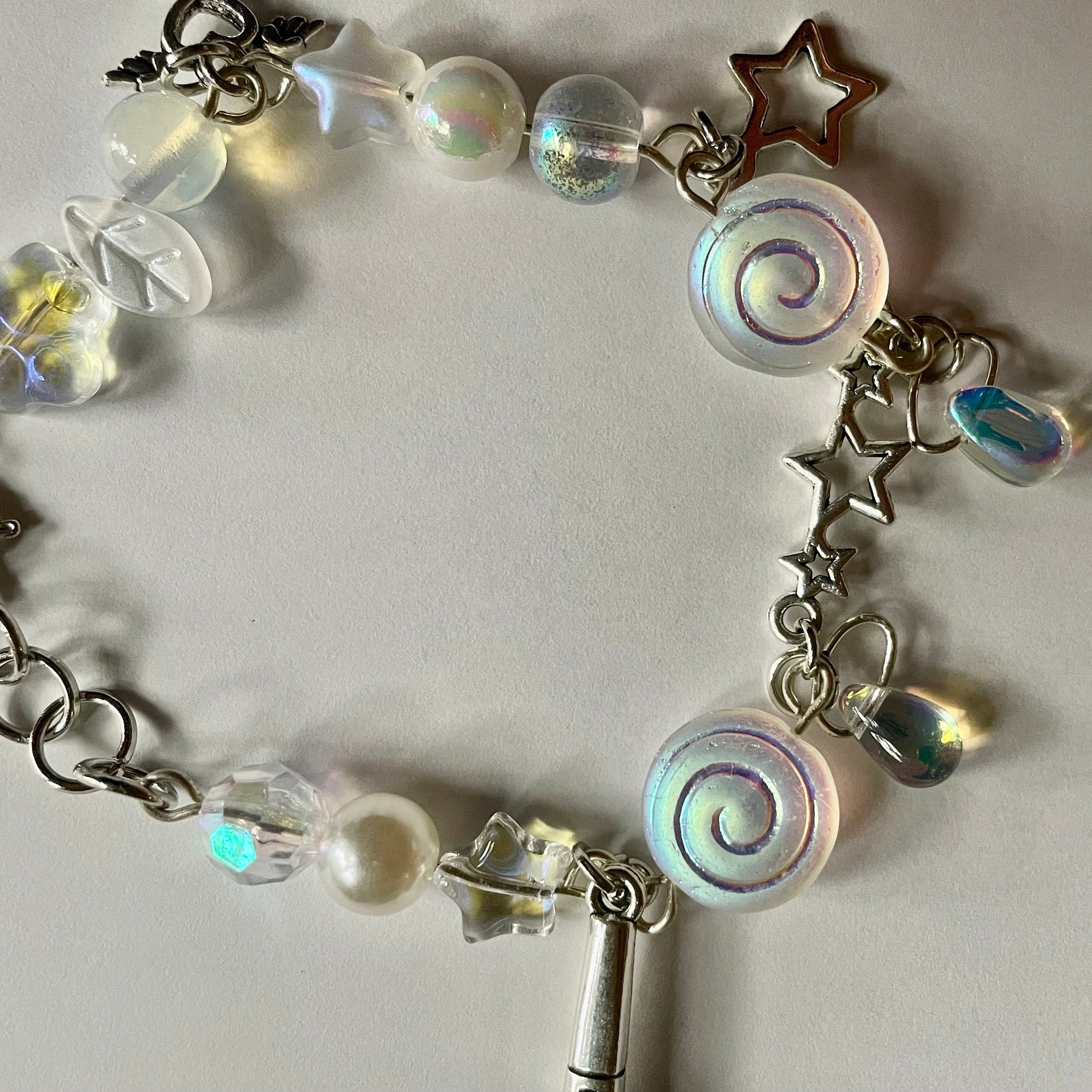 Fairycore Y2k Downtown Girl Glass White Frosted Pearl Star - Etsy