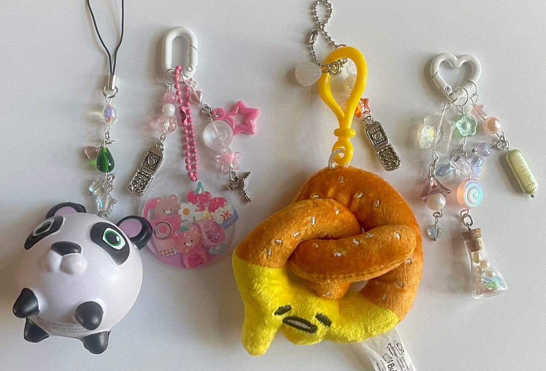Gudetama, Sanrio, Panda Squishy, Pink Bear, Bottle Beaded Keychains and ...