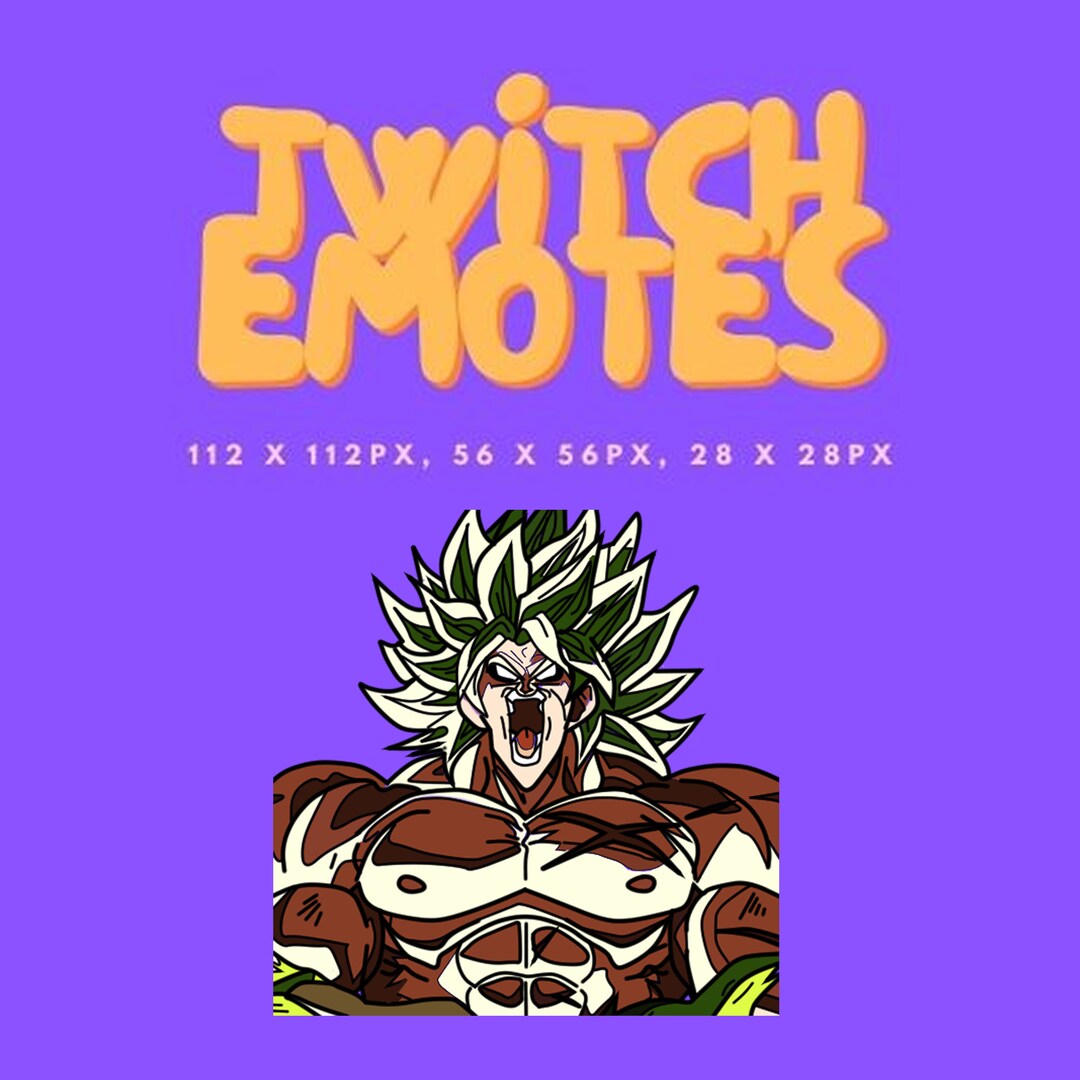 Twitch/youtube/discord Emotes Super Saiyan Broly DBZ Version - Etsy