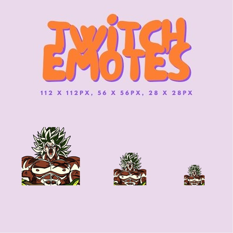 Twitch/youtube/discord Emotes Super Saiyan Broly DBZ Version - Etsy