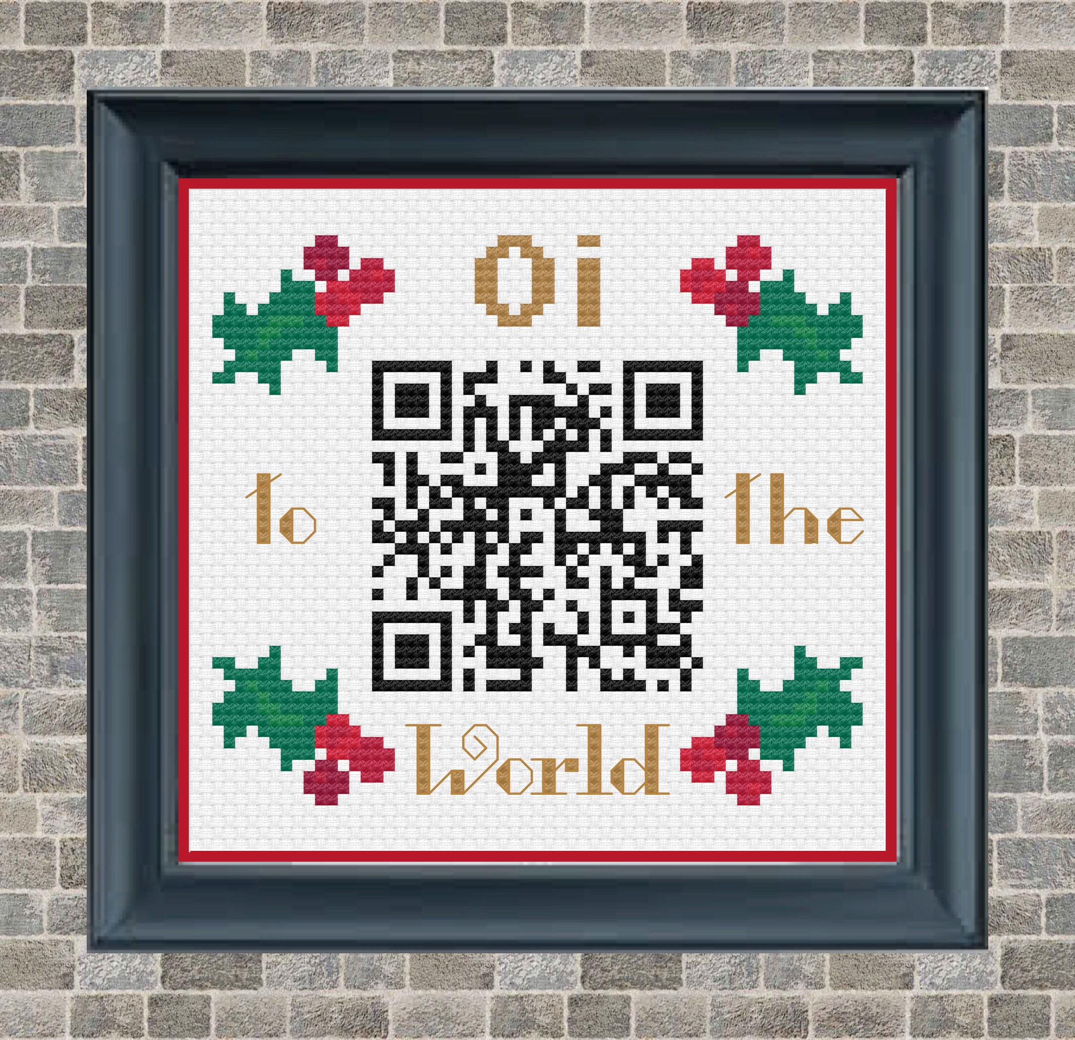 Oi to the World QR Code Christmas Cross Stitch Rocksteady Ska Cross ...