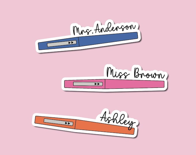 Personalized Name Sticker Vintage Script, Custom Stickers Custom Script ...