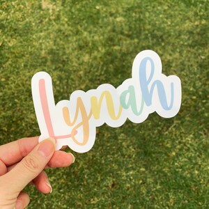 Personalized Name Sticker, Rainbow Name Sticker, Custom Name Sticker ...