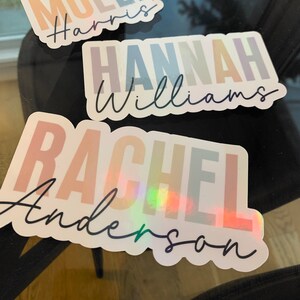 Personalized Name Sticker, Custom Name Sticker, Colorful Name Sticker ...