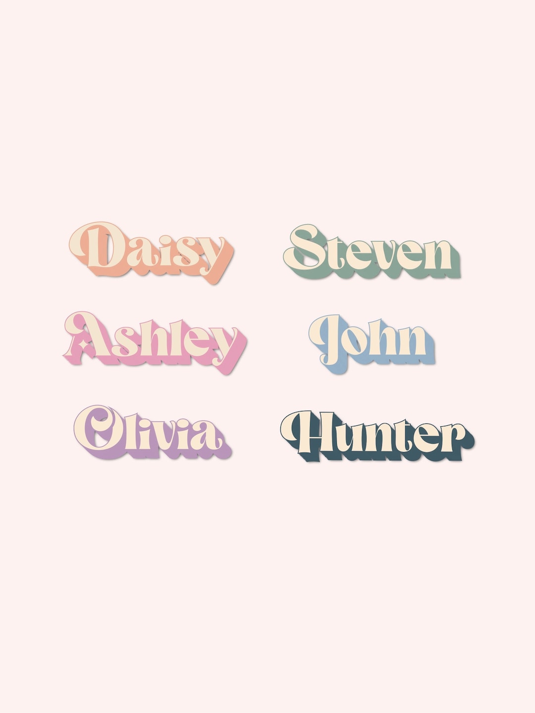Personalized Name Sticker, Custom Name Sticker, Pastel Name Sticker ...