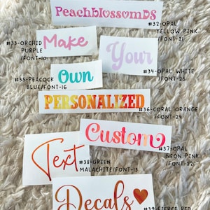 Custom Text Vinyl Decals - Build Your Own Decals - Personalized Decals- Custom Stickers-car ...