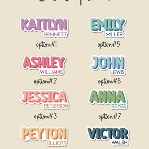 Personalized Name Sticker, Custom Name Sticker, Shadow Name Sticker ...