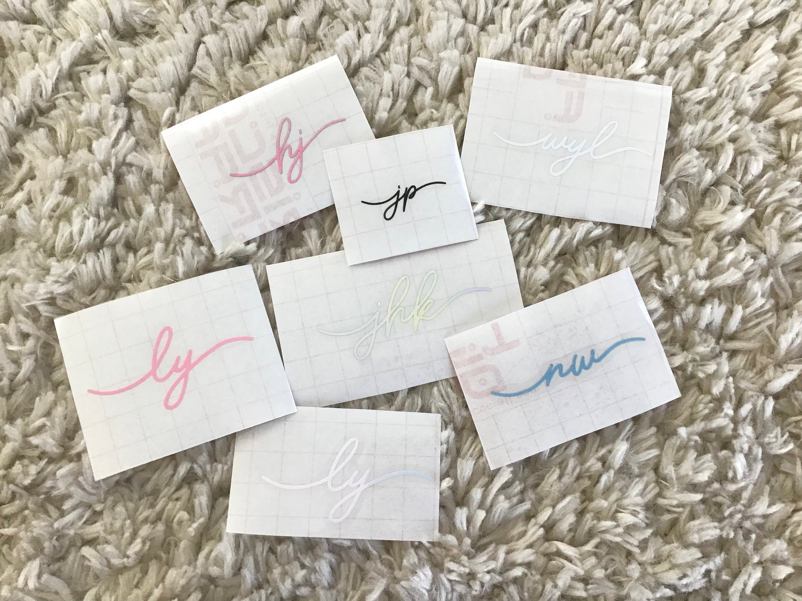 Initials Monogram Decal, Personalized Monogram Decal, Custom Vinyl ...