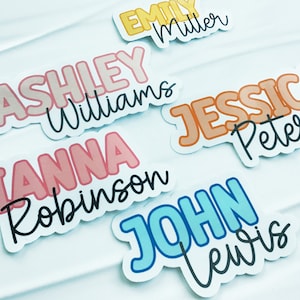Personalized Name Sticker, Custom Name Sticker, Pastel Name Sticker ...