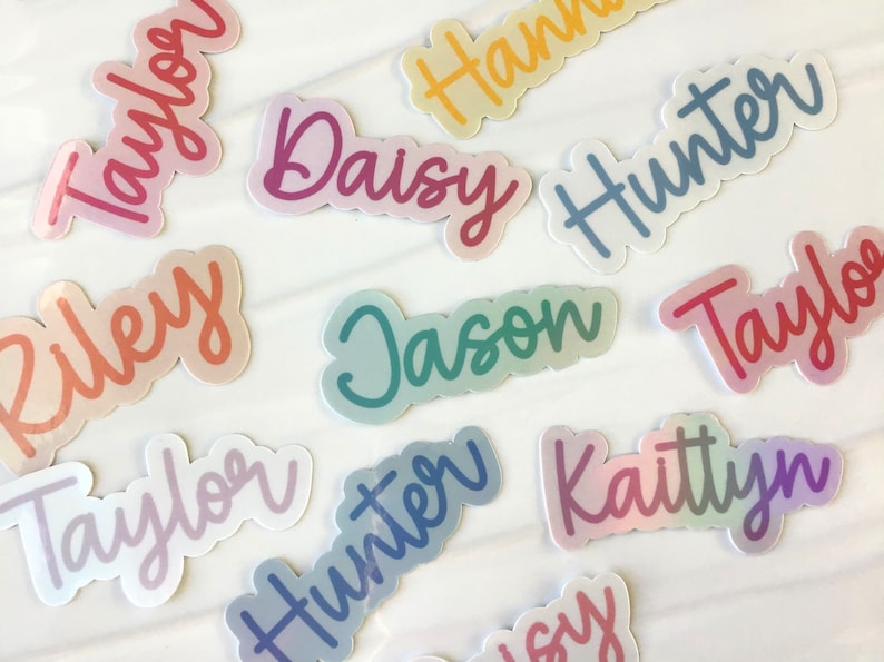 Personalized Name Sticker Custom Name Sticker Pastel Name - Etsy