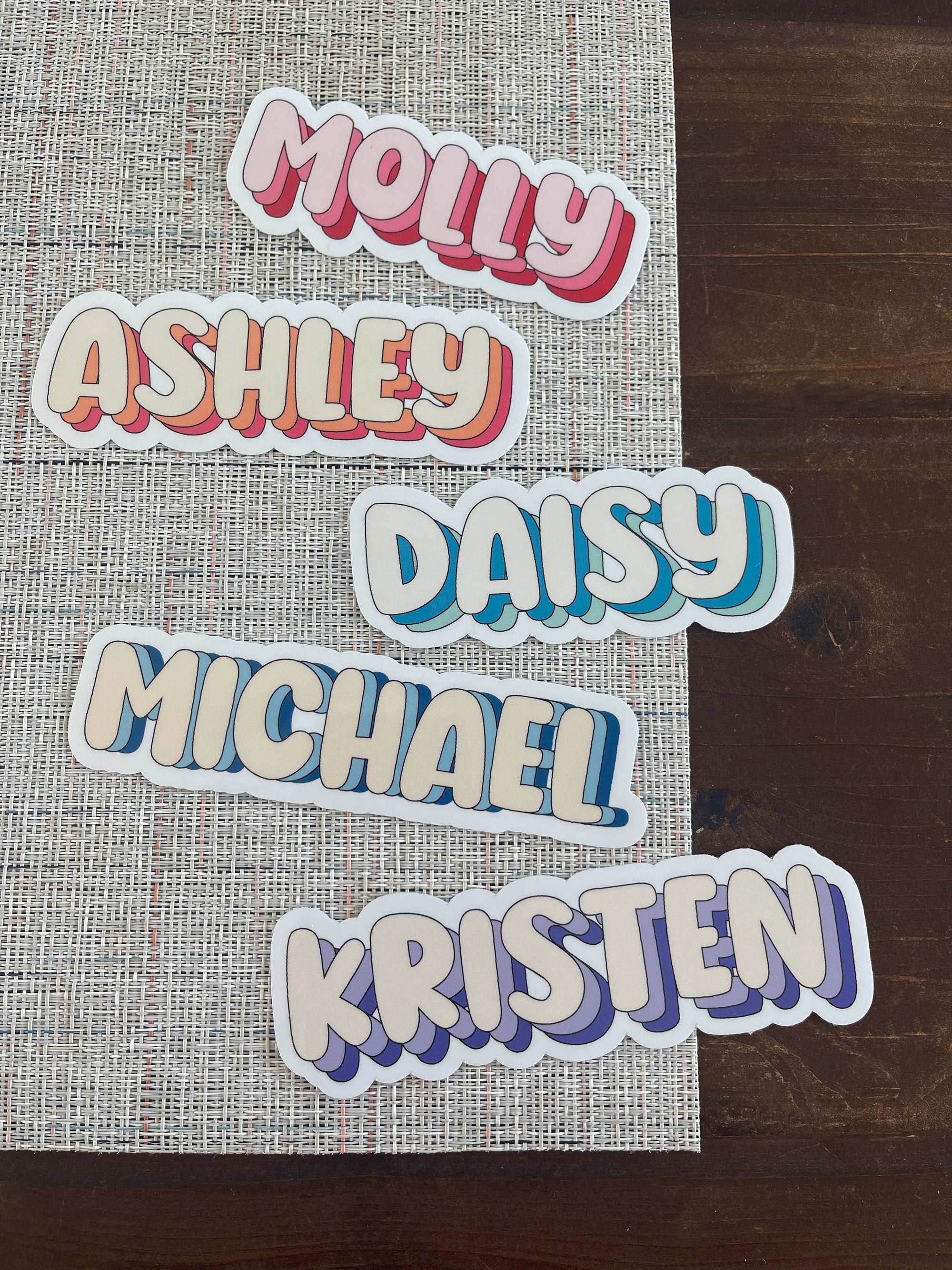 Personalized Name Sticker, Custom Name Sticker, Name Sticker, Water ...