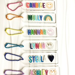 Colored Personalized Name Keychain/ Engraved Name Keychain/ Backpack ...