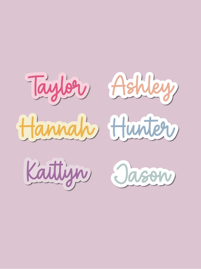 Personalized Name Sticker Custom Name Sticker Pastel Name - Etsy