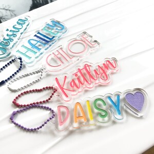 Colored Personalized Name Keychain/ Engraved Name Keychain/ Backpack ...
