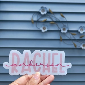 Personalized Name Sticker, Custom Name Sticker, Pastel Name Sticker ...