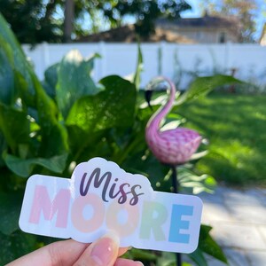 Personalized Teacher Sticker, Custom Teacher Name Sticker, Teacher Name ...