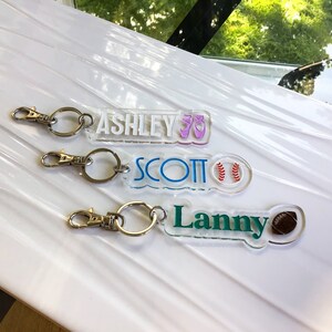 Colored Personalized Name Keychain/ Engraved Name Keychain/ Backpack ...