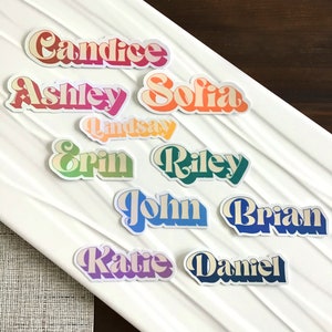 Personalized Name Sticker, Custom Name Sticker, Colorful Name Sticker ...