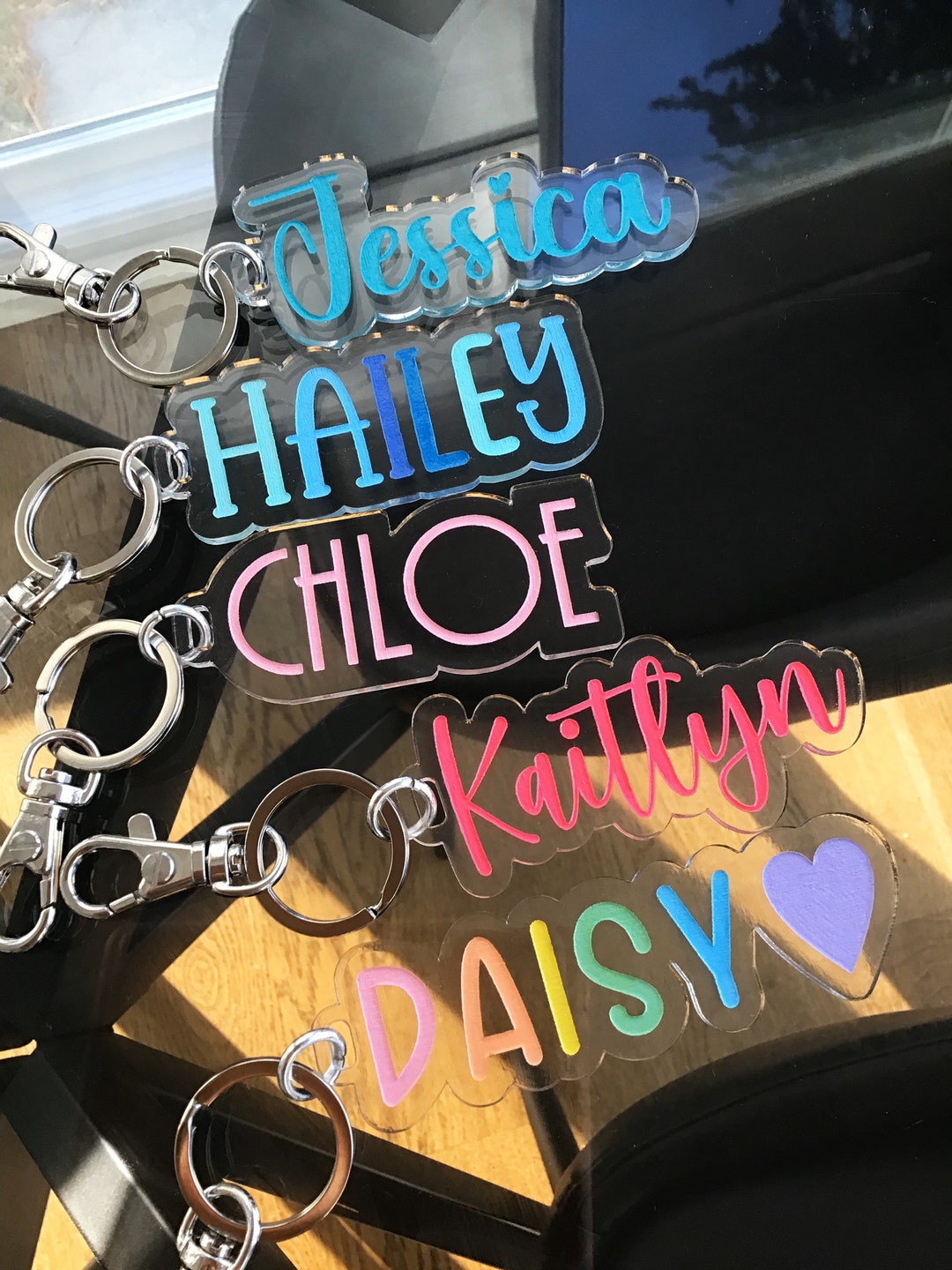 Colored Personalized Name Keychain/ Engraved Name Keychain/ Backpack ...