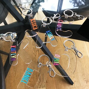 Colored Personalized Name Keychain/ Engraved Name Keychain/ Backpack ...