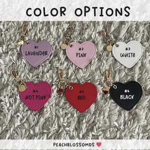 Personalized Heart Leather Keychain, Heart Keychain, Vegan Leather ...