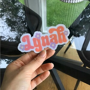 Flower Name Sticker, Personalized Name Sticker, Custom Name Sticker ...