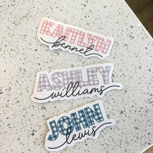 Personalized Name Sticker, Custom Name Sticker, Laptop Sticker, Water ...