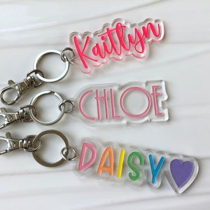 Colored Personalized Name Keychain/ Engraved Name Keychain/ Backpack ...