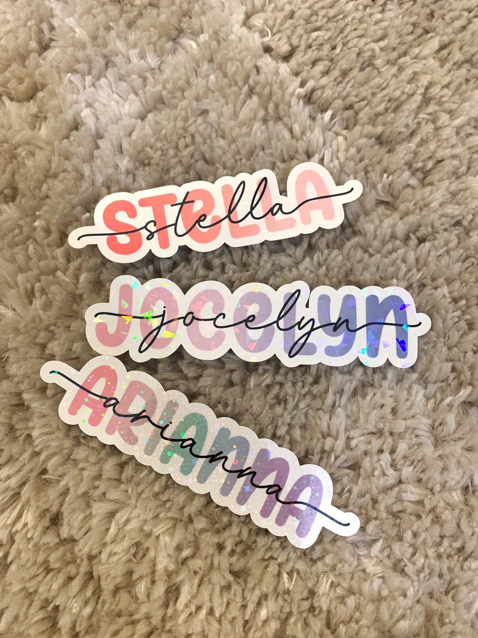Personalized Name Sticker, Custom Name Sticker, Gradient Color Name ...