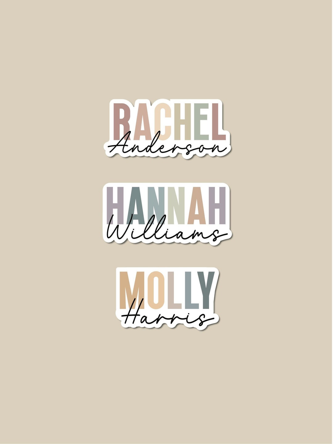 Personalized Name Sticker, Custom Name Sticker, Colorful Name Sticker ...