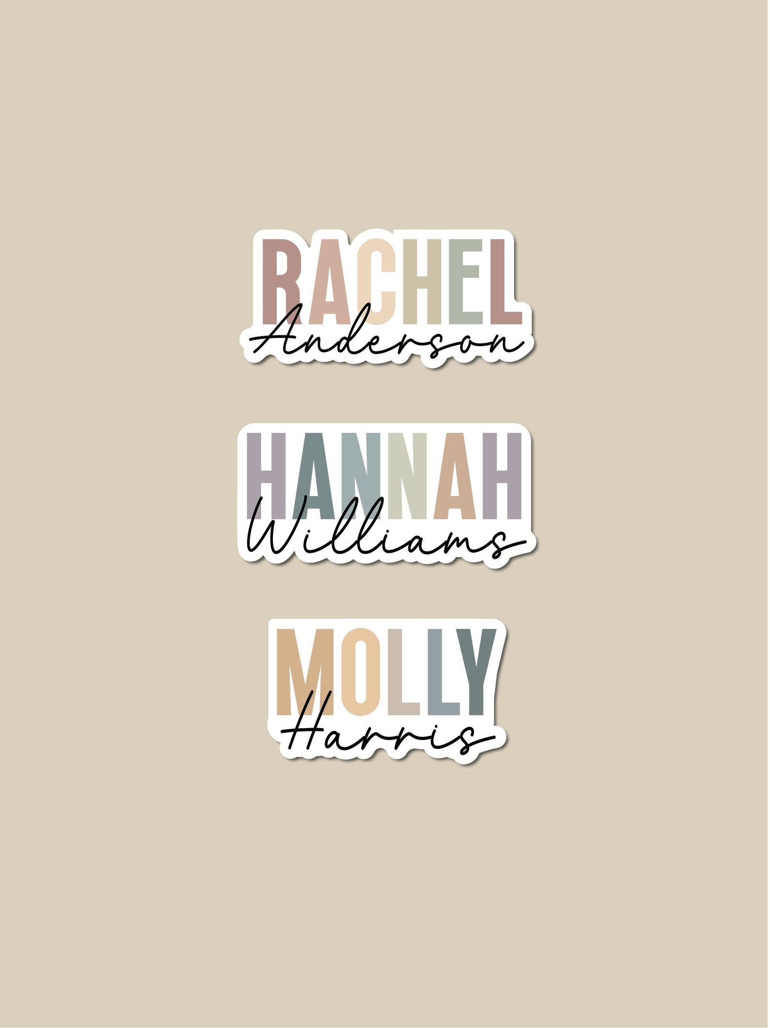 Personalized Name Sticker Custom Name Sticker Colorful Name - Etsy