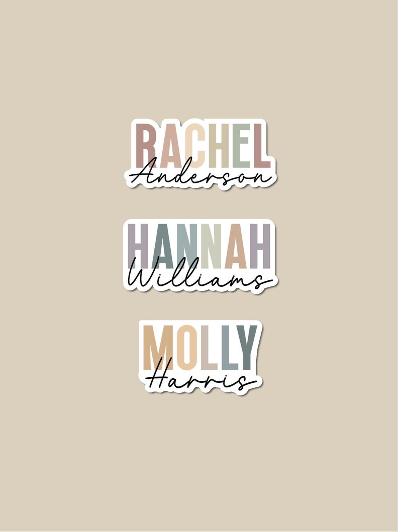 Personalized Name Sticker Custom Name Sticker Colorful Name - Etsy