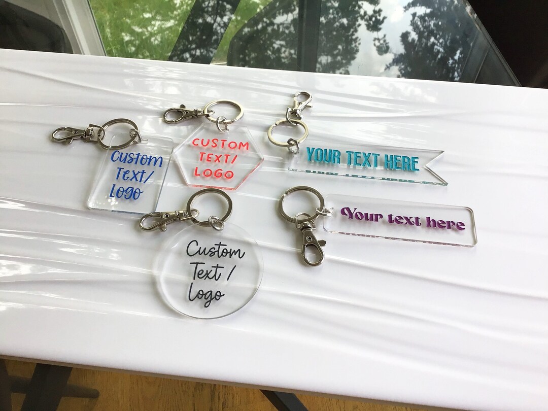 Custom Text Keychain/custom Logo Keychain/colored Personalized Keychain ...