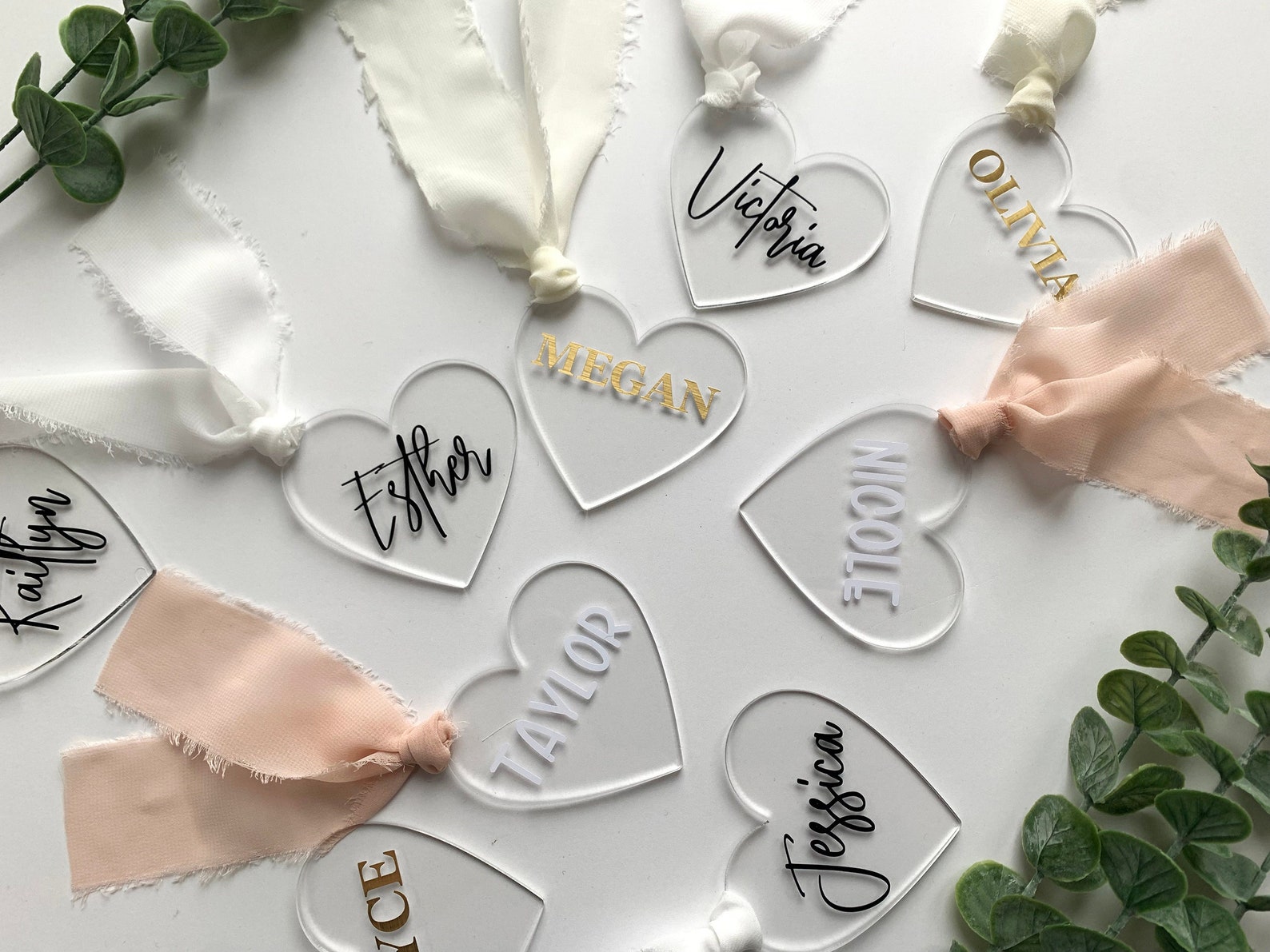 Personalized Acrylic Gift Tag- Clear Reusable Acrylic Gift Tag- Heart ...