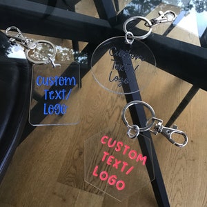 Custom Text Keychain/custom Logo Keychain/colored Personalized Keychain ...