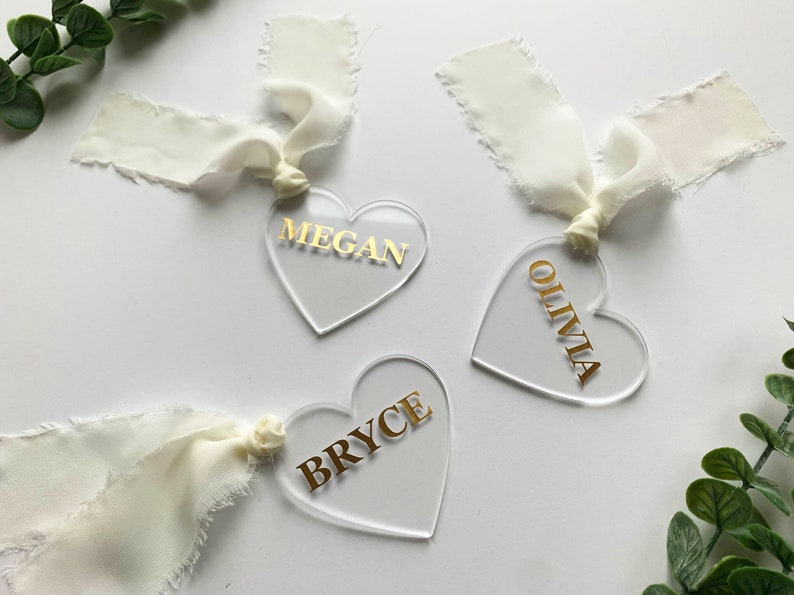 Personalized Acrylic Gift Tag- Clear Reusable Acrylic Gift Tag- Heart ...