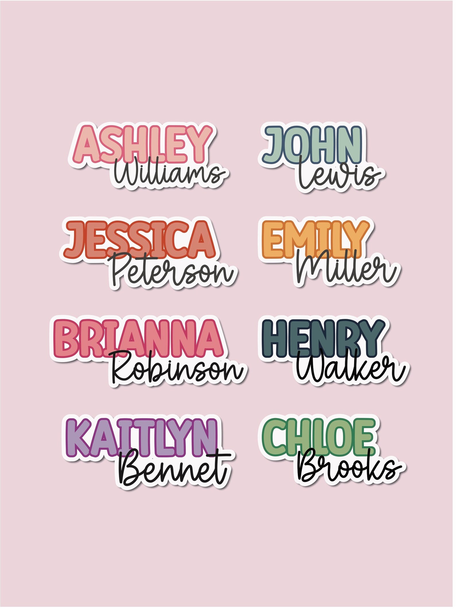 Personalized Name Sticker, Custom Name Sticker, Pastel Name Sticker ...