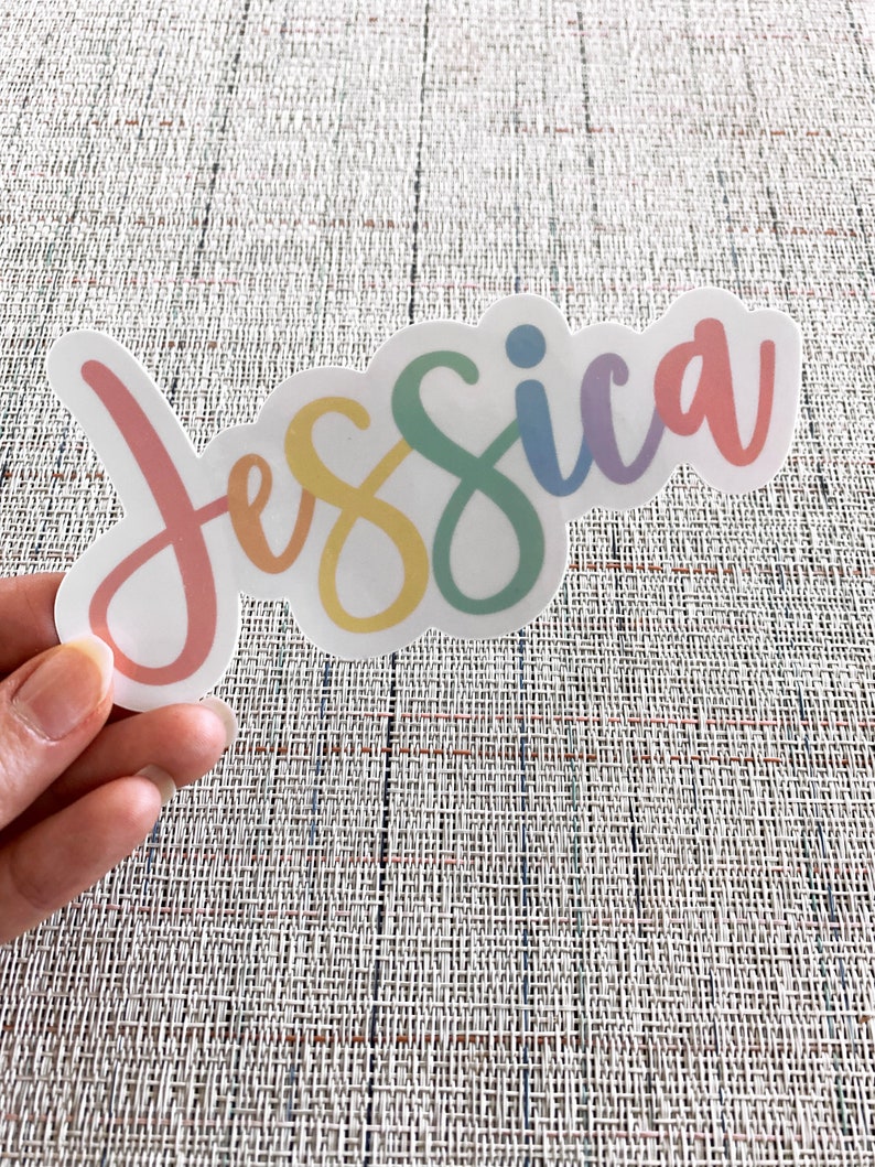 Personalized Name Sticker, Rainbow Name Sticker, Custom Name Sticker ...