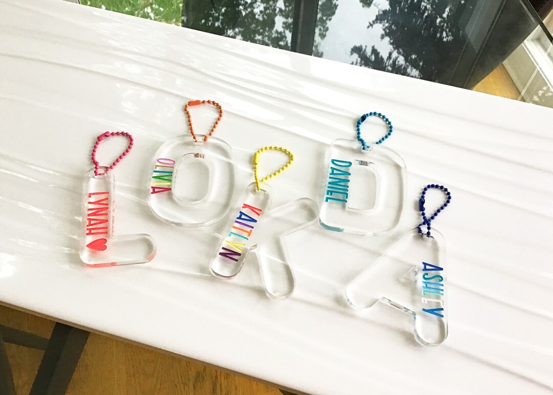 Colored Personalized Name Keychain/ Engraved Name Keychain/ Backpack ...