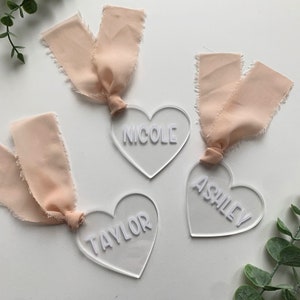 Personalized Acrylic Gift Tag- Clear Reusable Acrylic Gift Tag- Heart ...