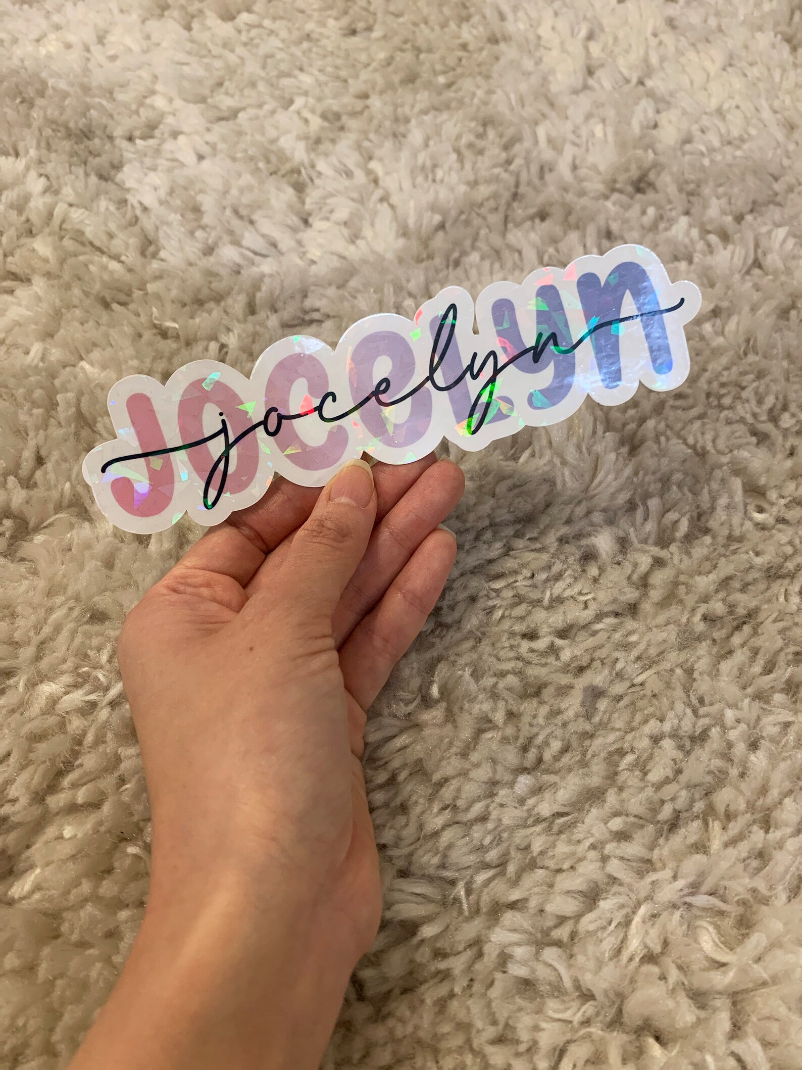 Personalized Name Sticker, Custom Name Sticker, Gradient Color Name ...