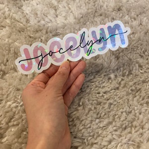 Personalized Name Sticker, Custom Name Sticker, Gradient Color Name ...