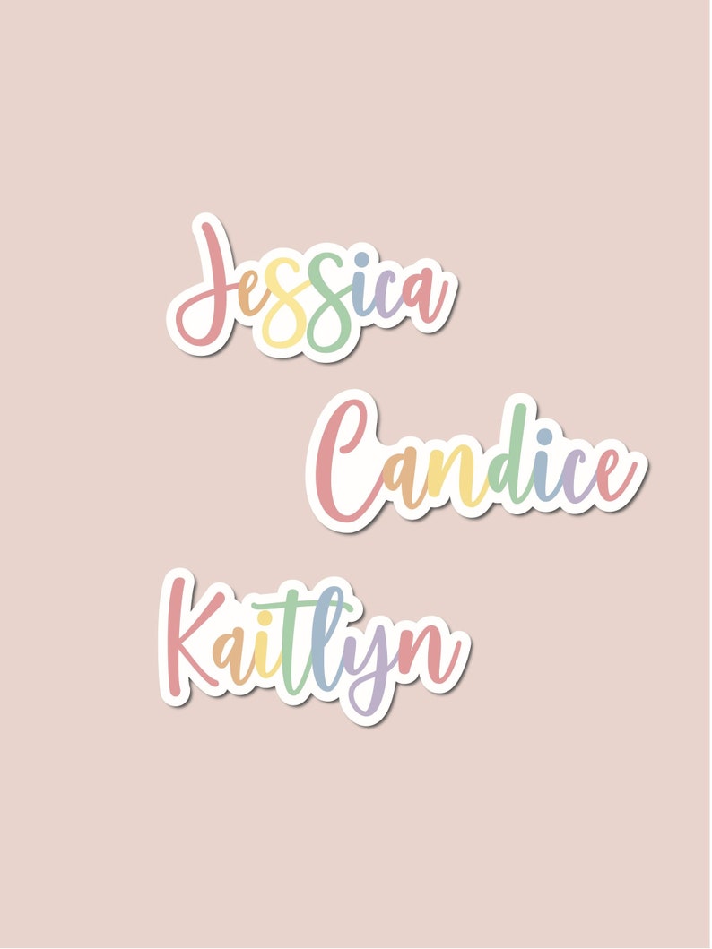 Personalized Name Sticker Rainbow Name Sticker Custom Name - Etsy