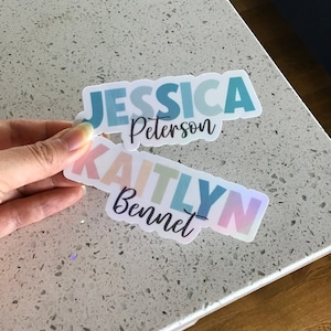 Personalized Name Sticker, Custom Name Sticker, Colorful Name Sticker ...