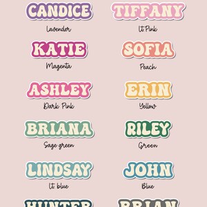 Personalized Name Sticker, Custom Name Sticker, Pastel Name Sticker ...