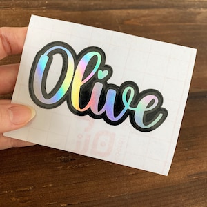 Layered Outline Custom Name Decal, Name Vinyl Decal,holographic Name ...