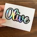 Layered Outline Custom Name Decal, Name Vinyl Decal,holographic Name ...